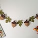 Felt Acorn Garland With Gold Leaves, Woodland Bunting, Acorn Bunting ...