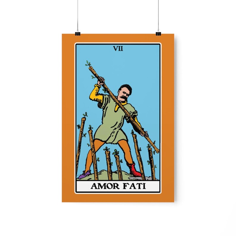 Nietzsche Amor Fati Seven of Wands Philosophy Poster - Etsy