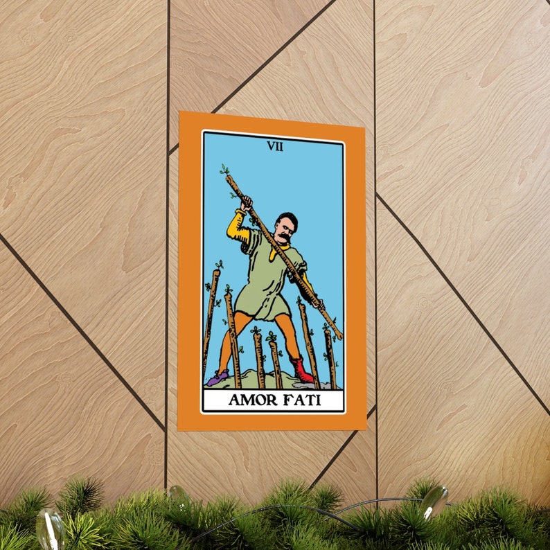 Nietzsche Amor Fati Seven of Wands Philosophy Poster - Etsy