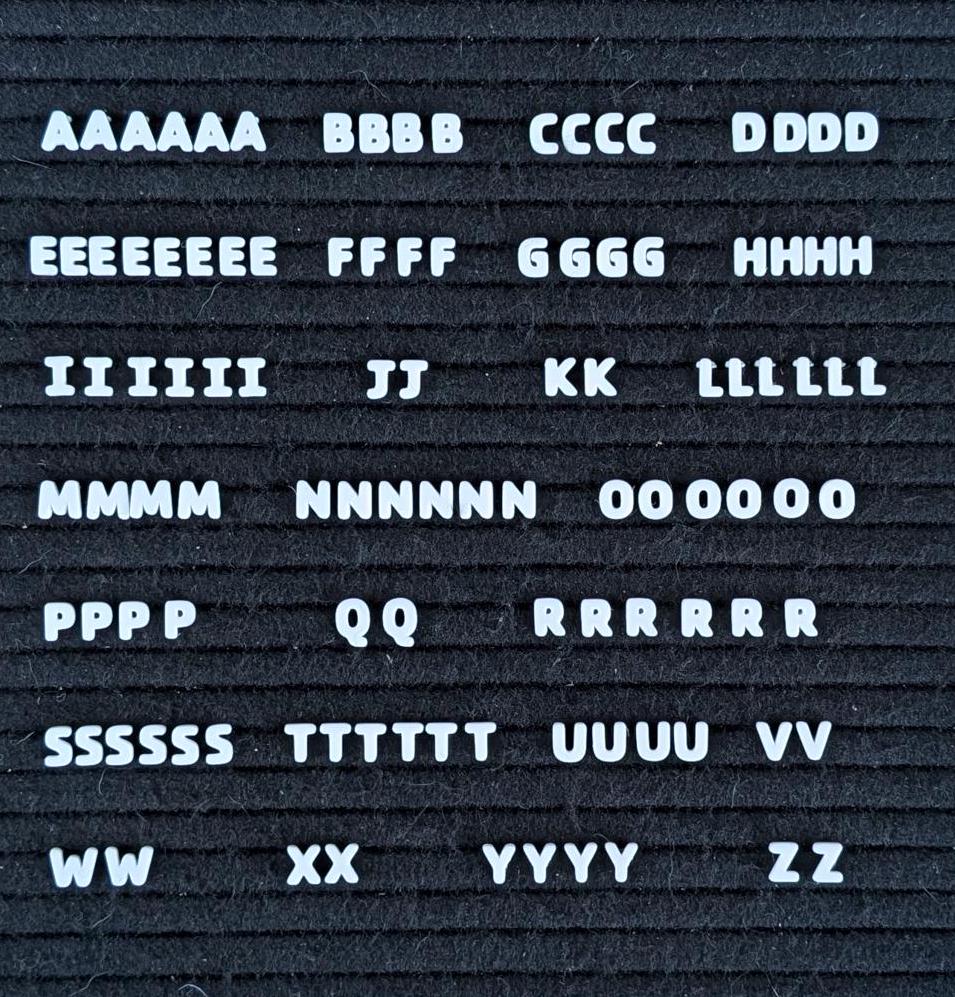 Letter Board Alphabet Micro Mini Font - Tiny Letters Felt Boards ...