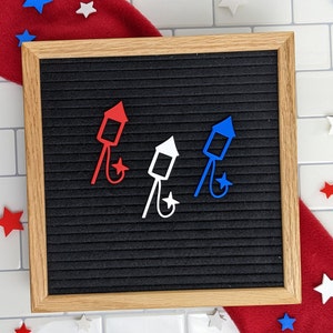 4th of July Firework Rocket Letter Board Icon - American, Patriotic ...