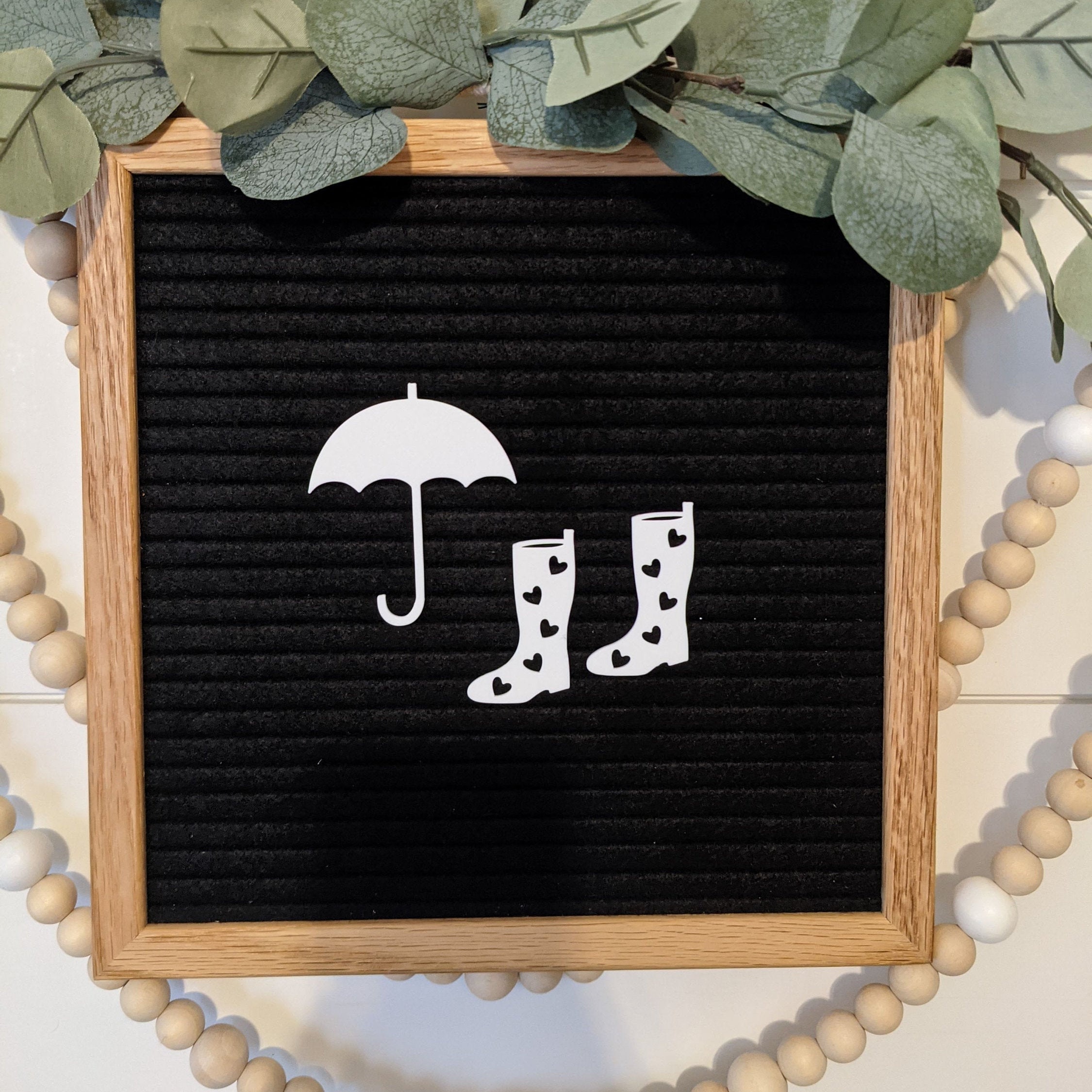 Rain Boots and Umbrella Letter Board Icons Springtime Felt - Etsy