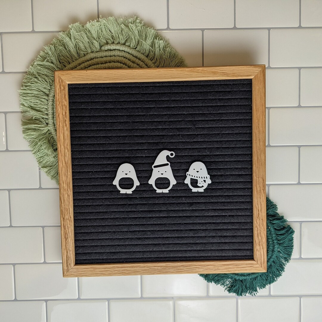 Christmas Penguins Letter Board Icons - Arctic Santa Animals - Merry ...