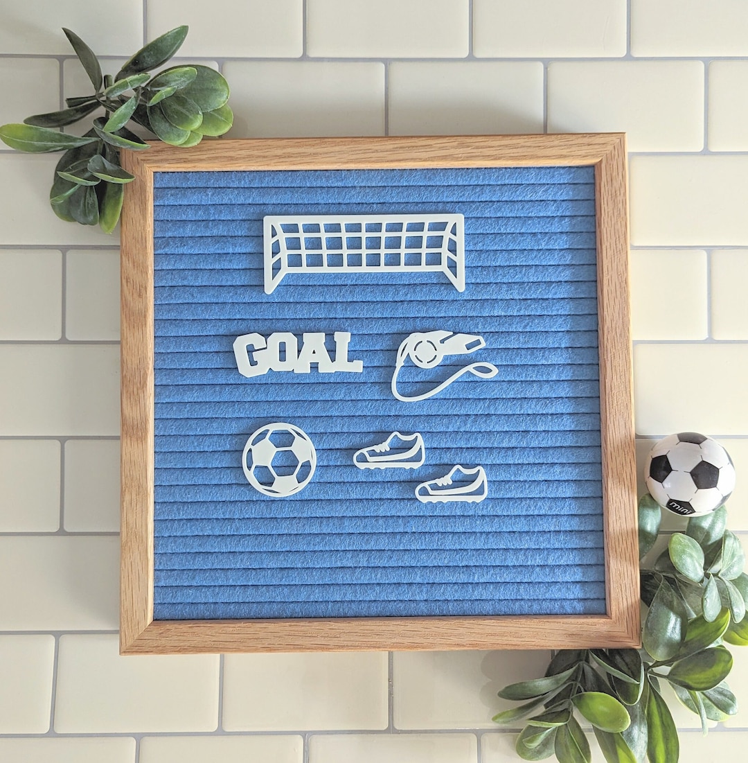 Soccer Letter Board Icons - Goal, Soccer Ball, Soccer Cleats, Whistle ...