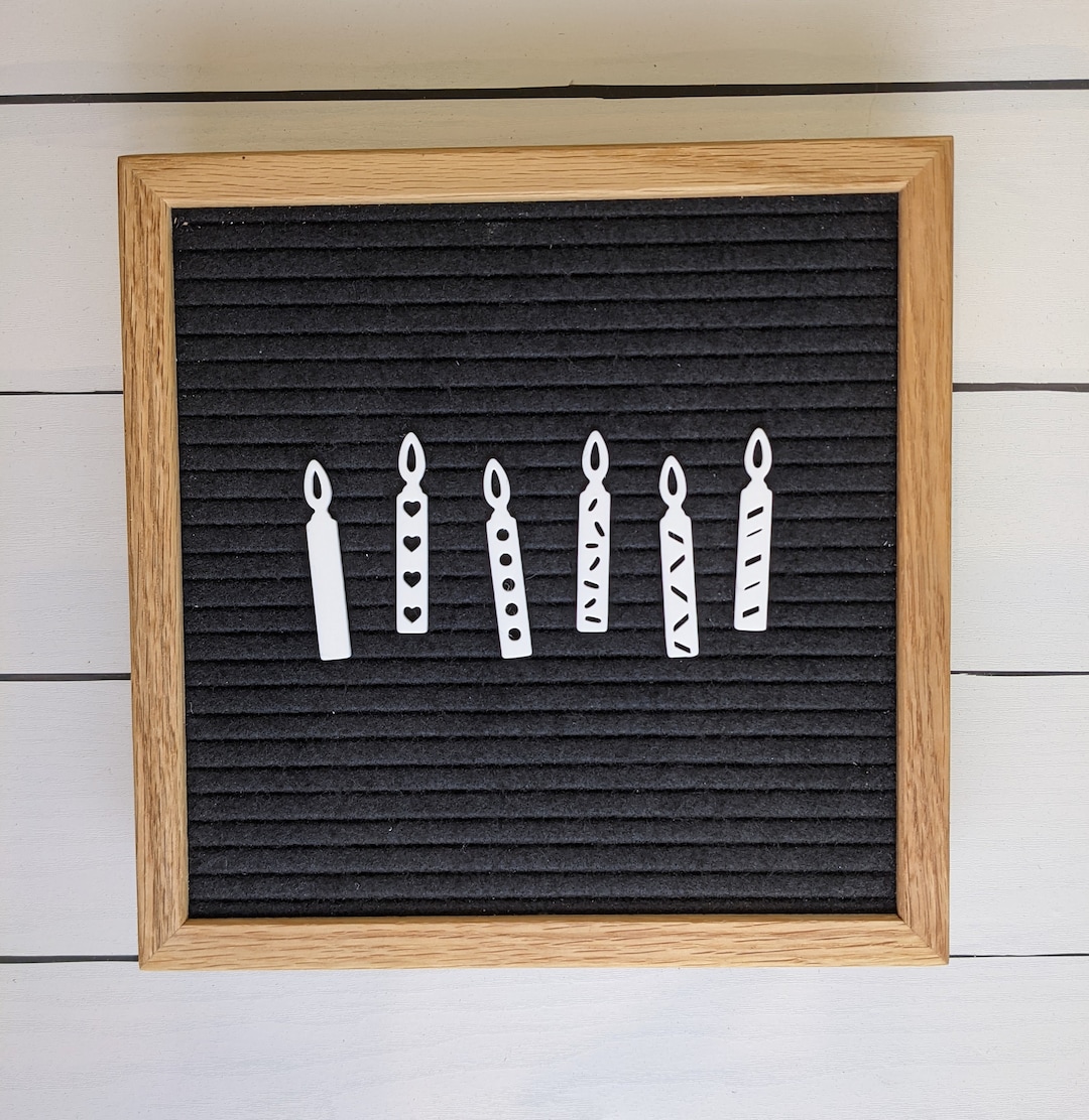 Happy Birthday Candles Letter Board Icons / Balloons Cupcake Candles ...