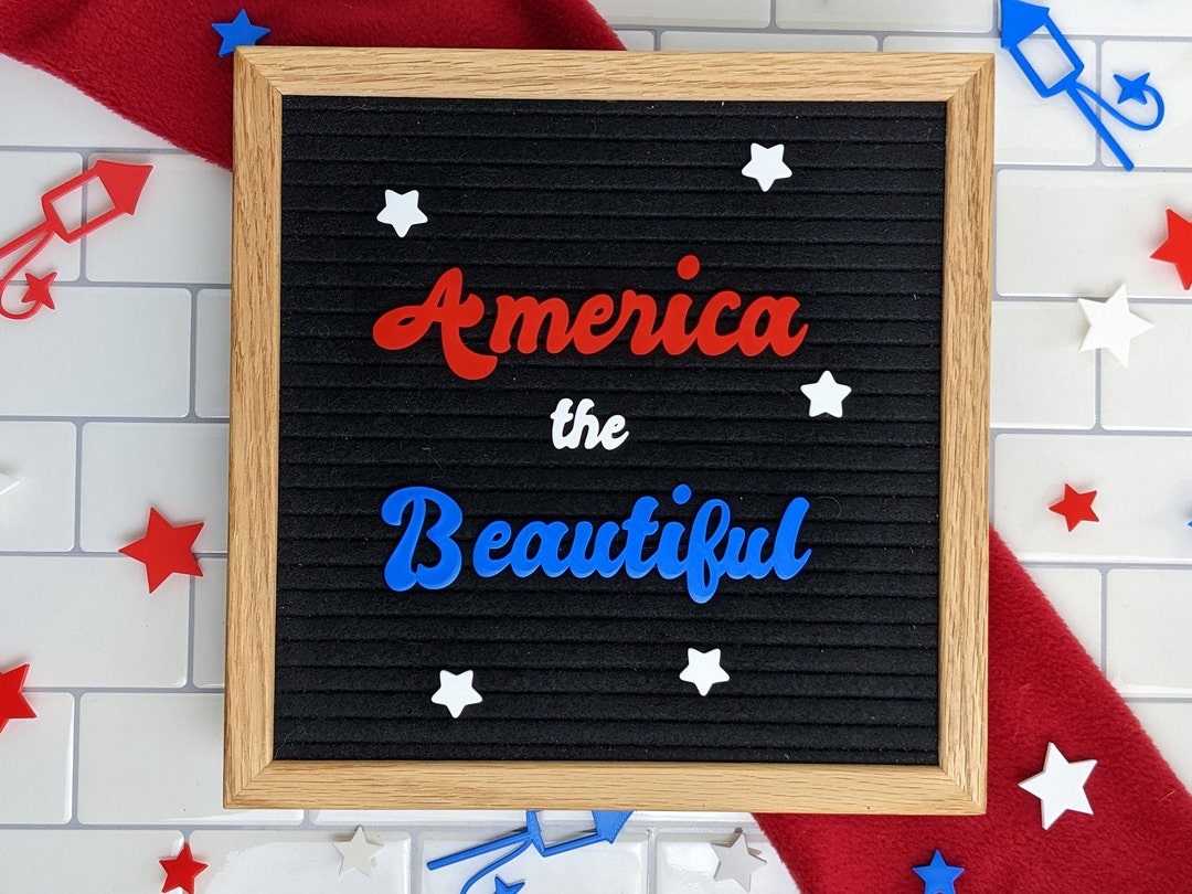 America the Beautiful Letter Board Icons - Red, White & Blue ...