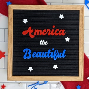 America the Beautiful Letter Board Icons - Red, White & Blue ...