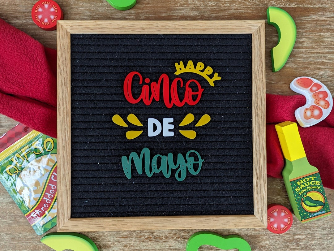 Happy Cinco De Mayo Letter Board Icons - Mexican Fiesta Felt Board ...