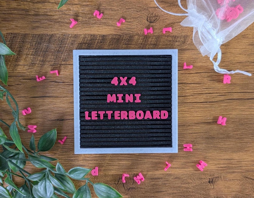 Mini Letter Board Set - 4x4 Inch 3d-printed Letter Board - Changeable ...