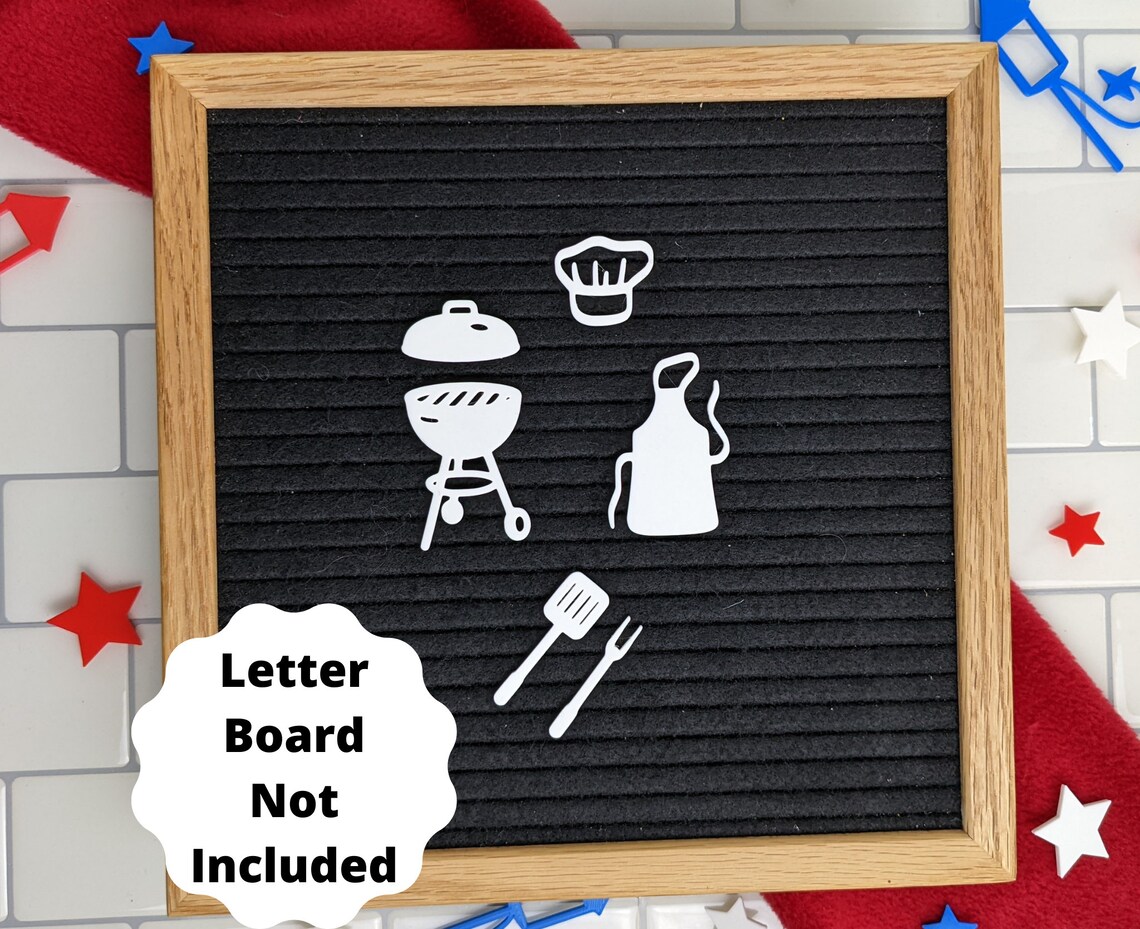 Grill Cookout Letter Board Icons Grill Apron Chef Hat - Etsy