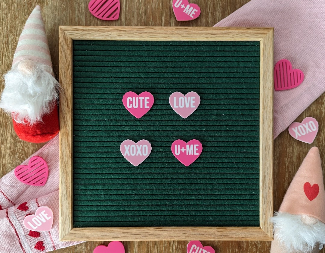 Candy Hearts Letter Board Icons - Happy Valentine's Day - Hug and ...