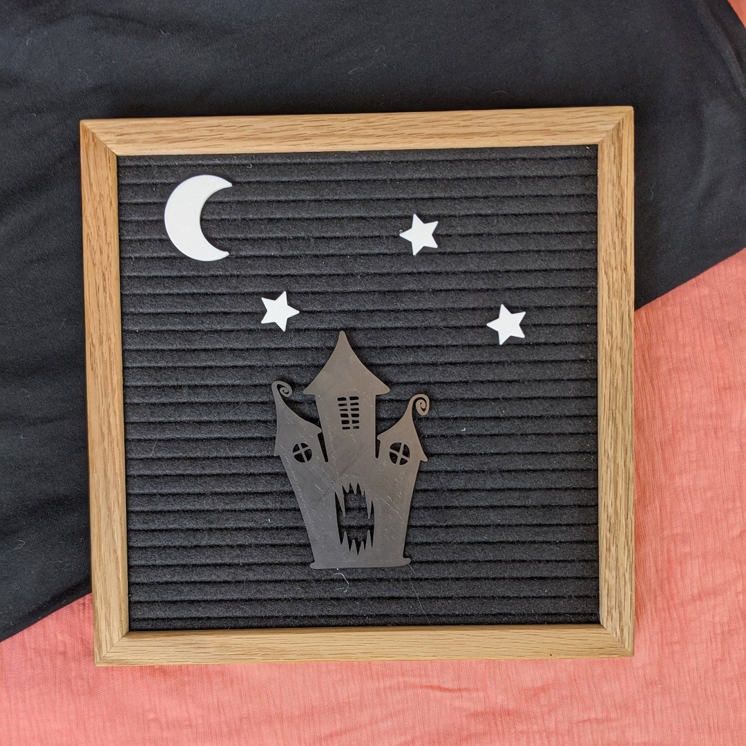 Haunted House Letter Board Icons / Moon and Stars / Happy Halloween ...