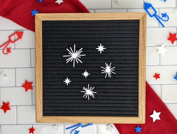 Fourth of July Fireworks Letter Board Icons Red White & | Etsy