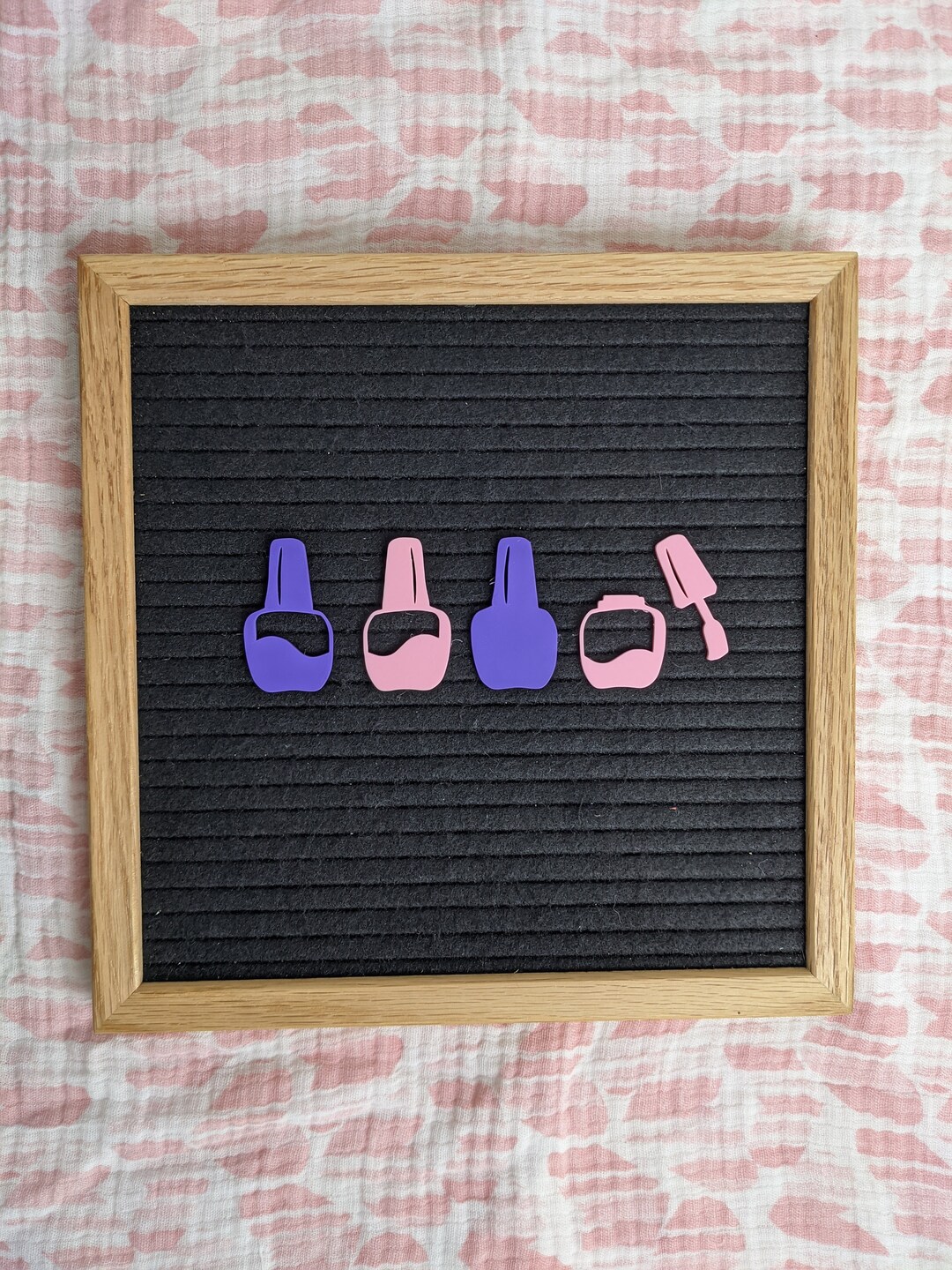 Makeup Nail Polish Letter Board Icons - Manicure Felt Board Accessory ...