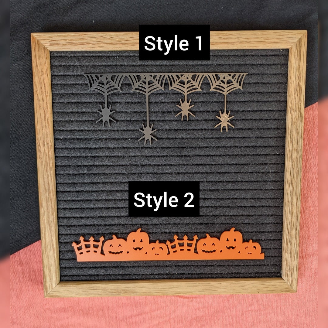 Halloween Banner Letter Board Icons - Spider and Spider Web - Pumpkin ...