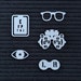 Optometry Letter Board Icons Phoropter, Glasses, Contact Case, Eye ...