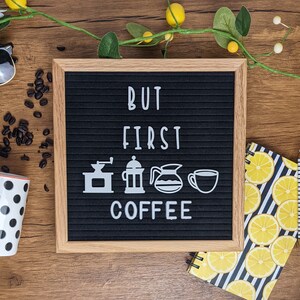 Coffee Letter Board Icon / Coffee Grinder / Coffee Cup / Coffee Pot ...