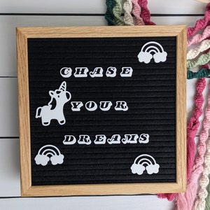 Unicorn and Rainbows Letter Board Icons / Fantasy Party Felt Board ...