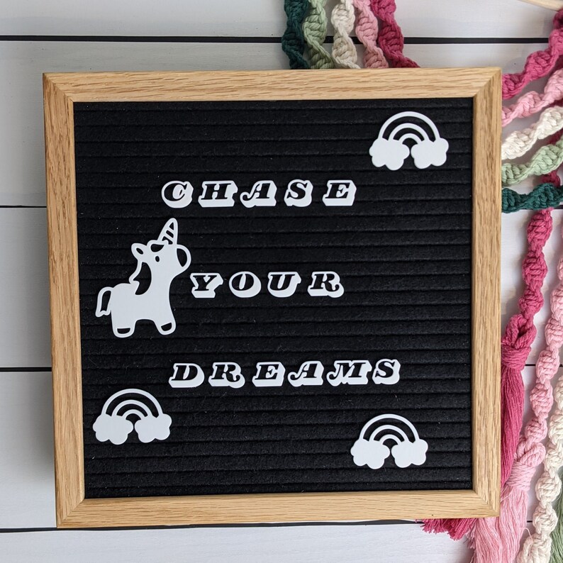 Unicorn and Rainbows Letter Board Icons / Fantasy Party Felt | Etsy