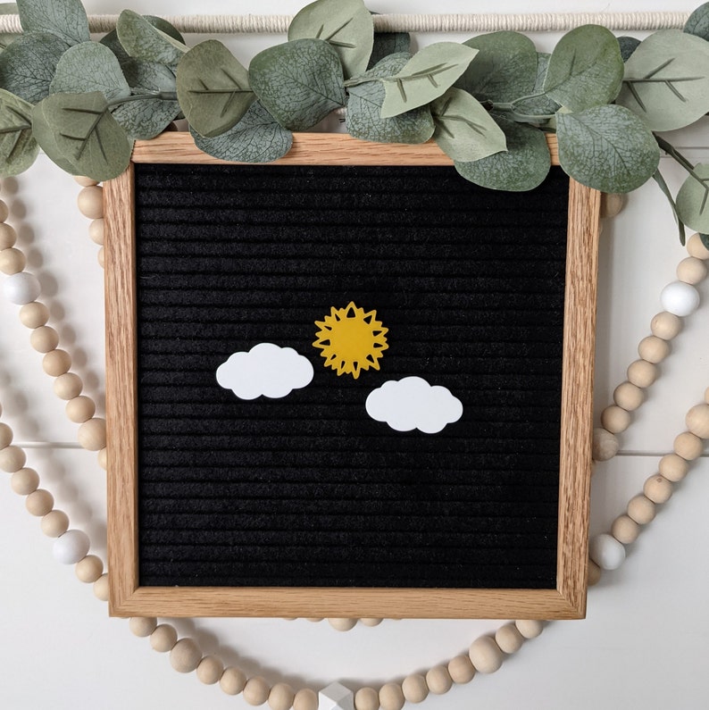 Sun and Clouds Letter Board Icons Weather Felt Board - Etsy