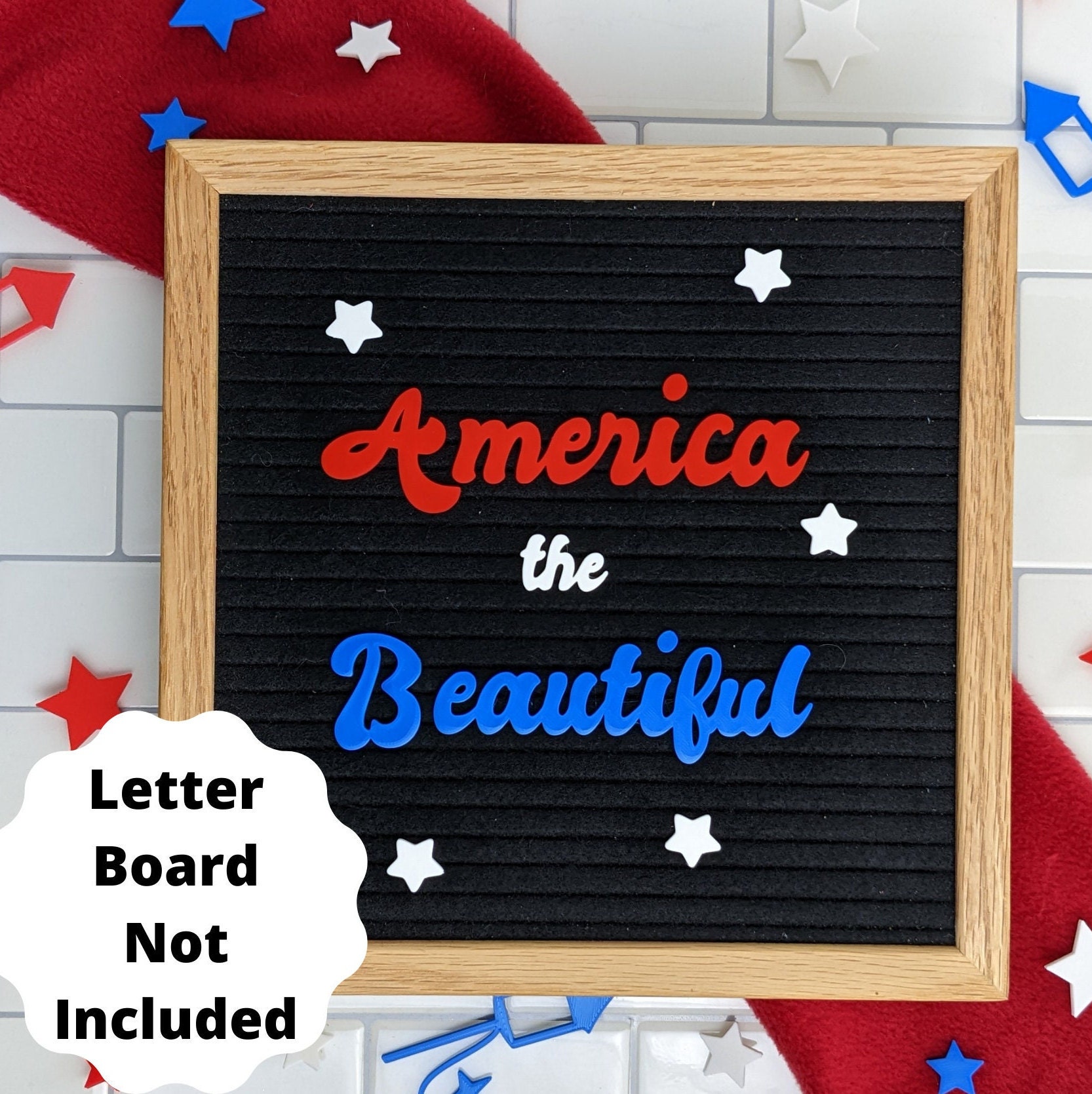 America the Beautiful Letter Board Icons Red White & Blue - Etsy