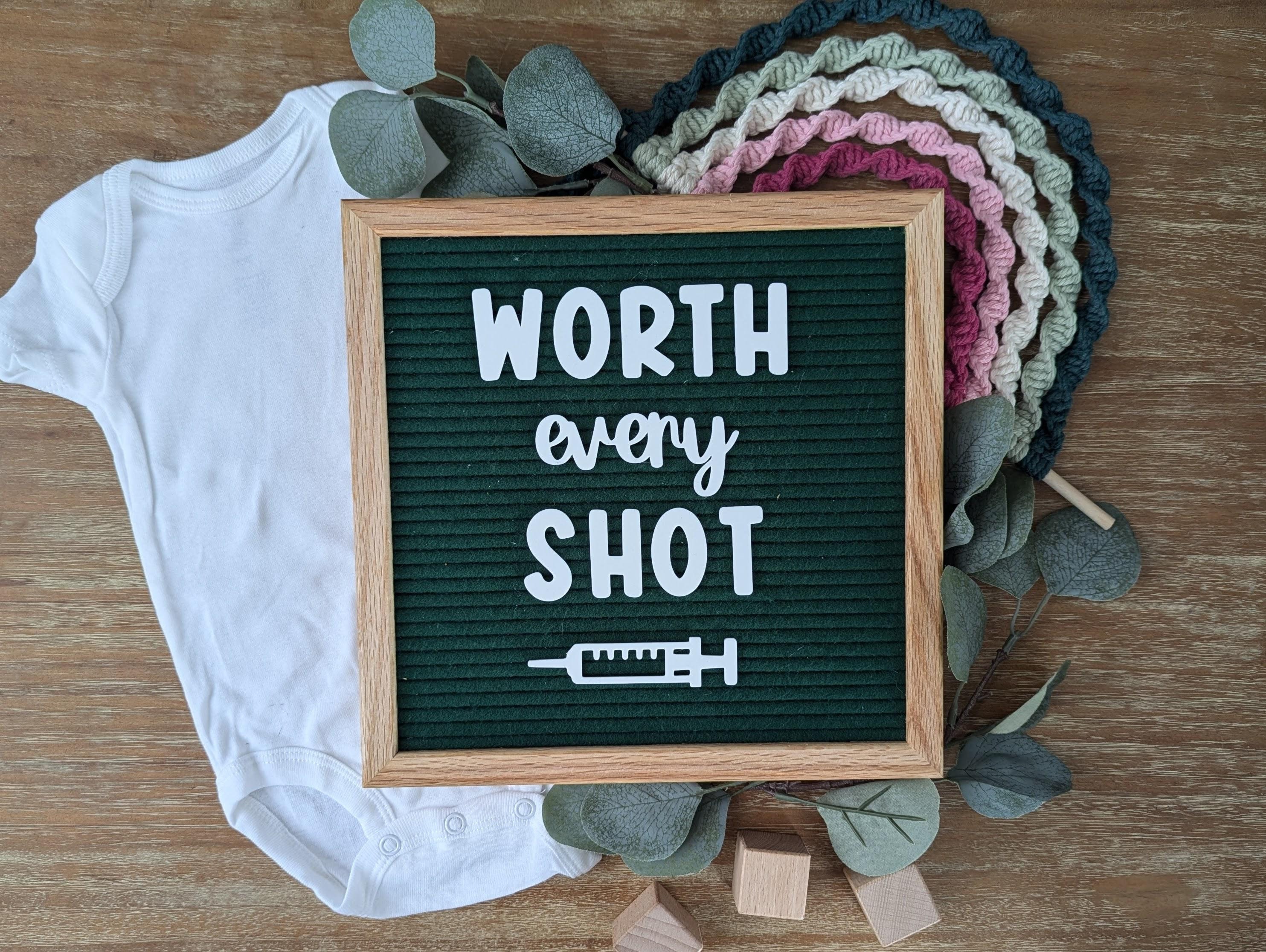 IVF Letter Board Worth Every Shot Icons - Test Tube, Rainbow Baby ...