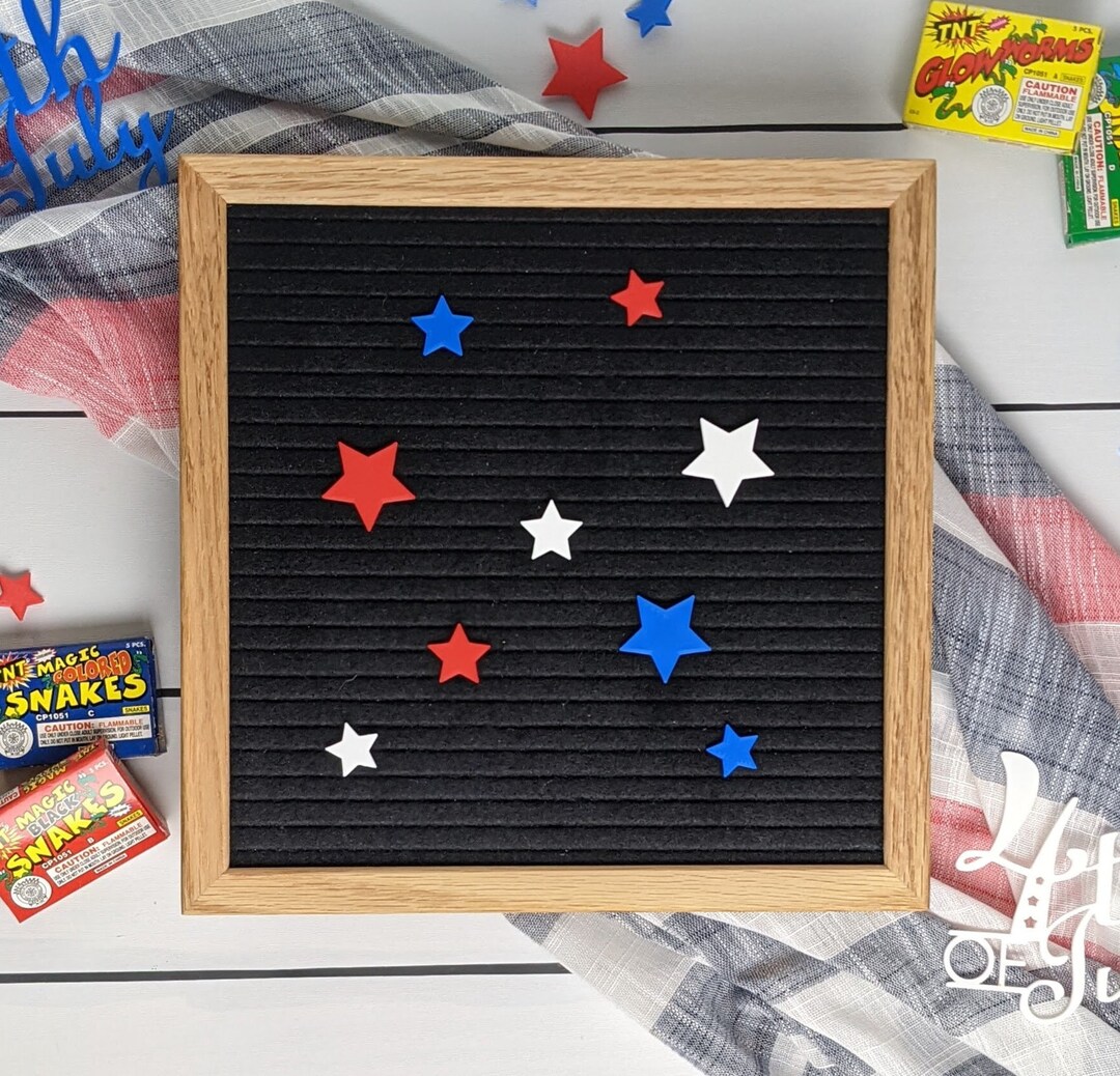 4th of July Star Letter Board Icons - Fourth of July - Red White & Blue ...