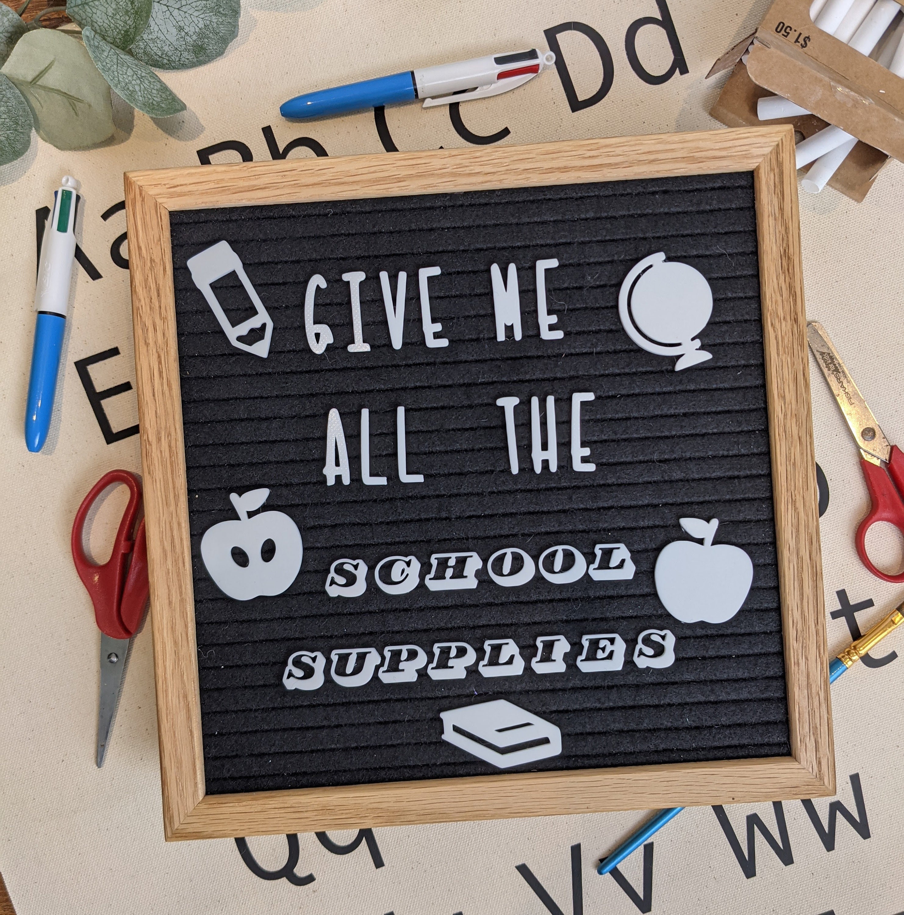 School Letter Board Icons - Back to School Felt Board Accessory ...