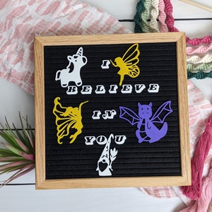 Unicorn and Rainbows Letter Board Icons / Fantasy Party Felt Board ...