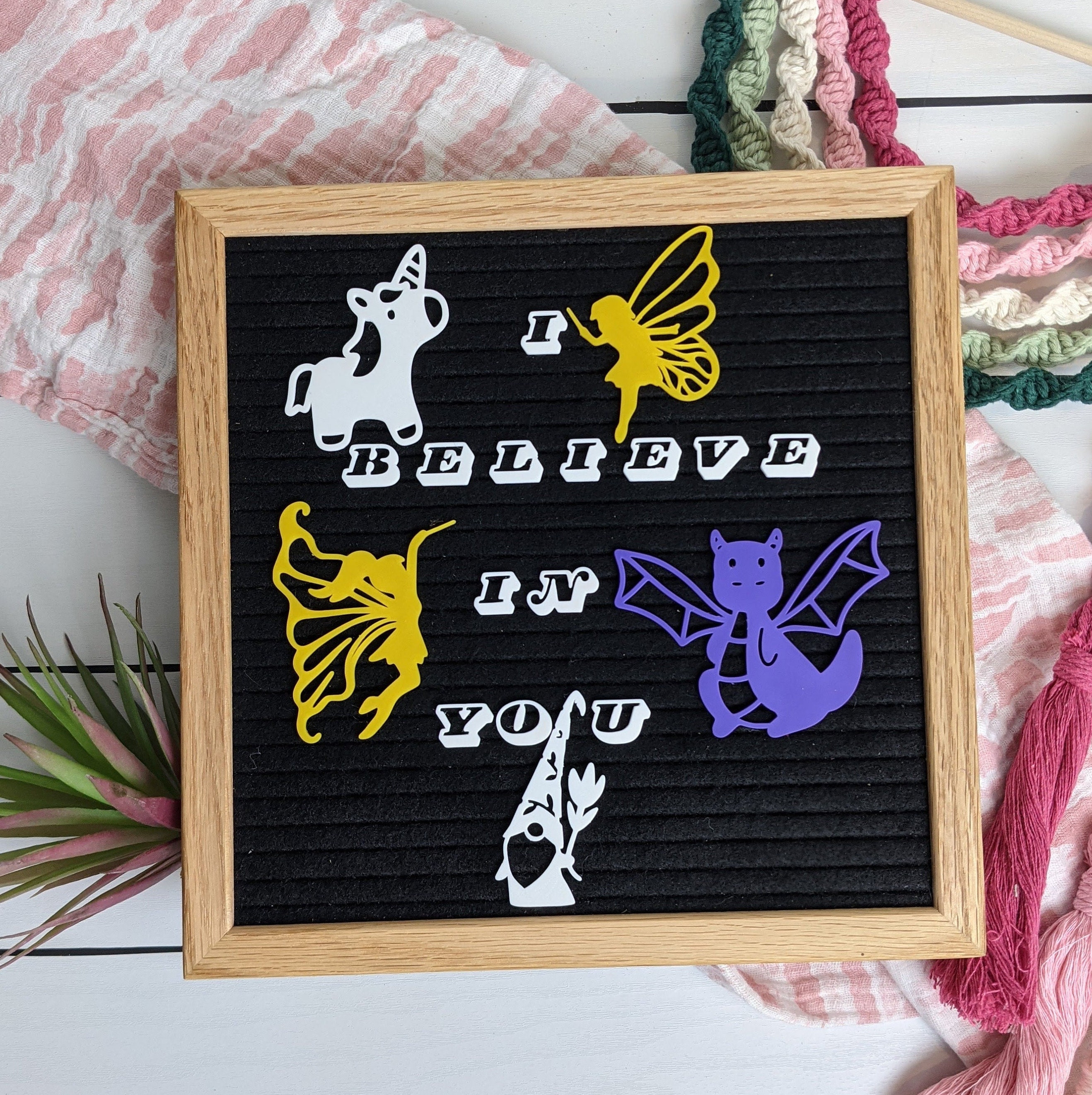 Unicorn and Rainbows Letter Board Icons / Fantasy Party Felt | Etsy