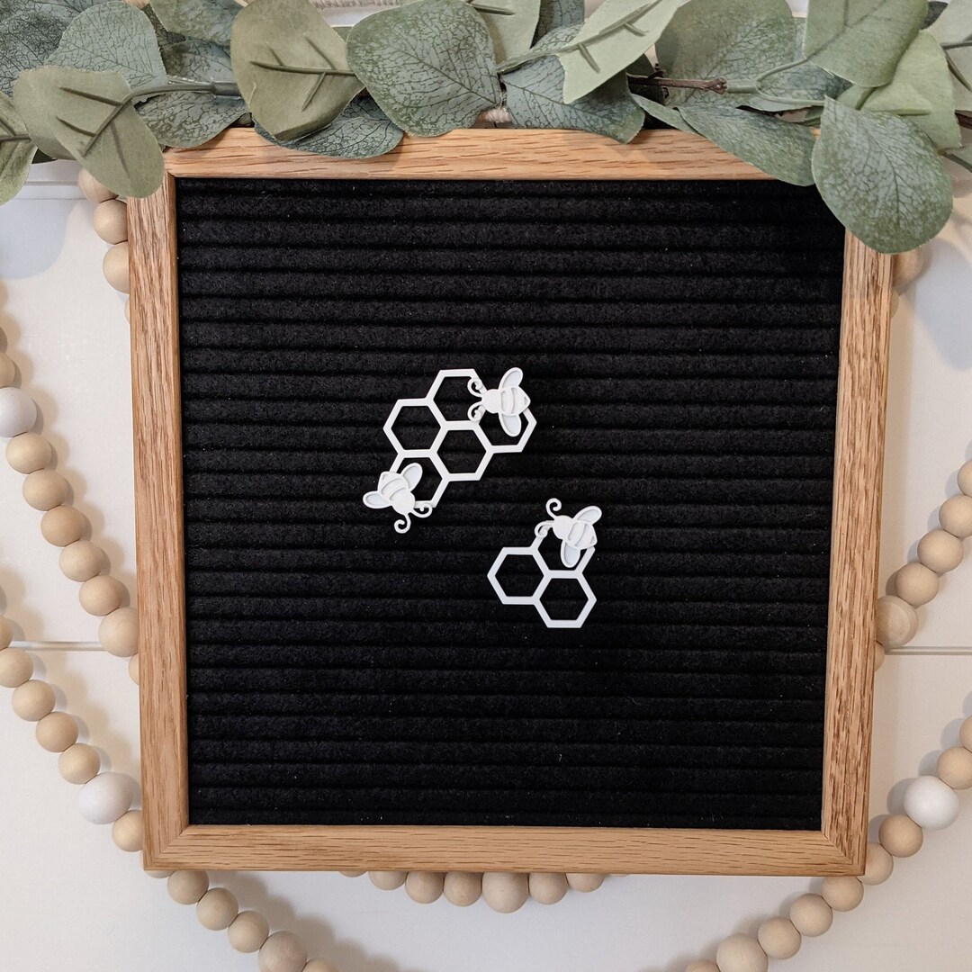 Bee and Honeycomb Letter Board Icons / Springtime Felt Board Accessory ...