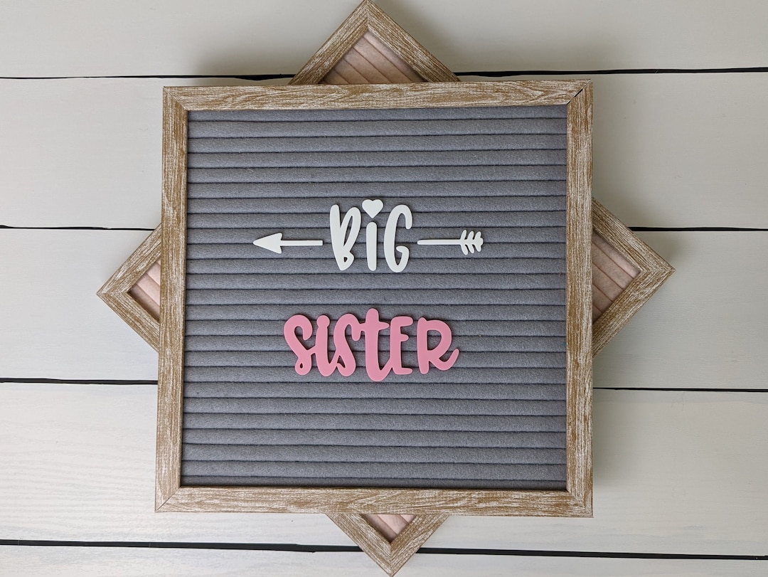 Big Sister Baby Announcement Letter Board Icons - New Baby Photo Props ...