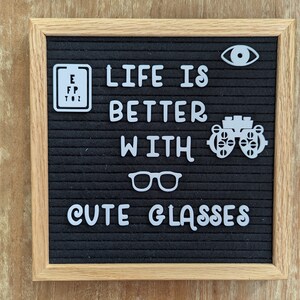 Optometry Letter Board Icons - Phoropter, Glasses, Contact Case, Eye ...