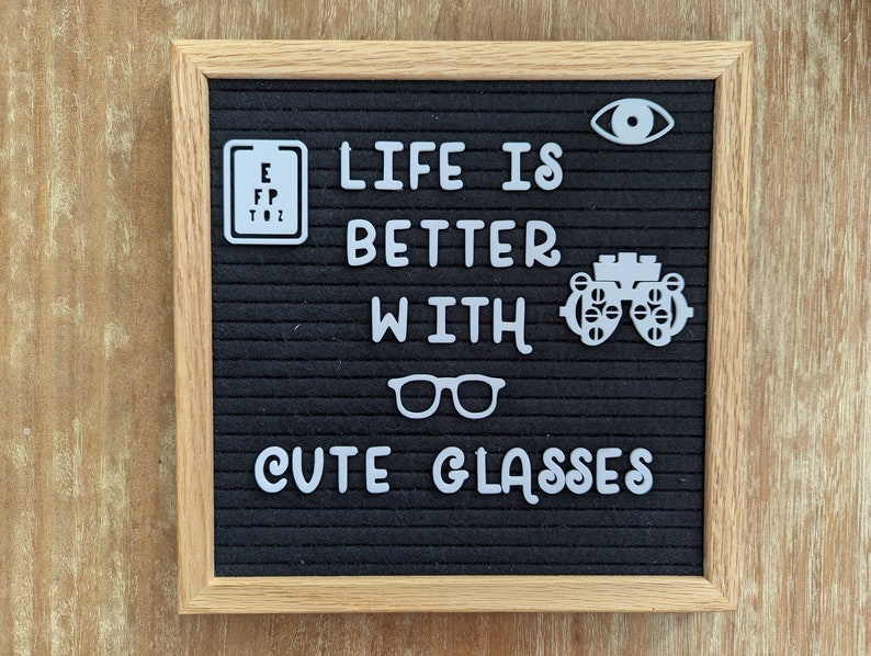 Optometry Letter Board Icons Phoropter Glasses Contact - Etsy