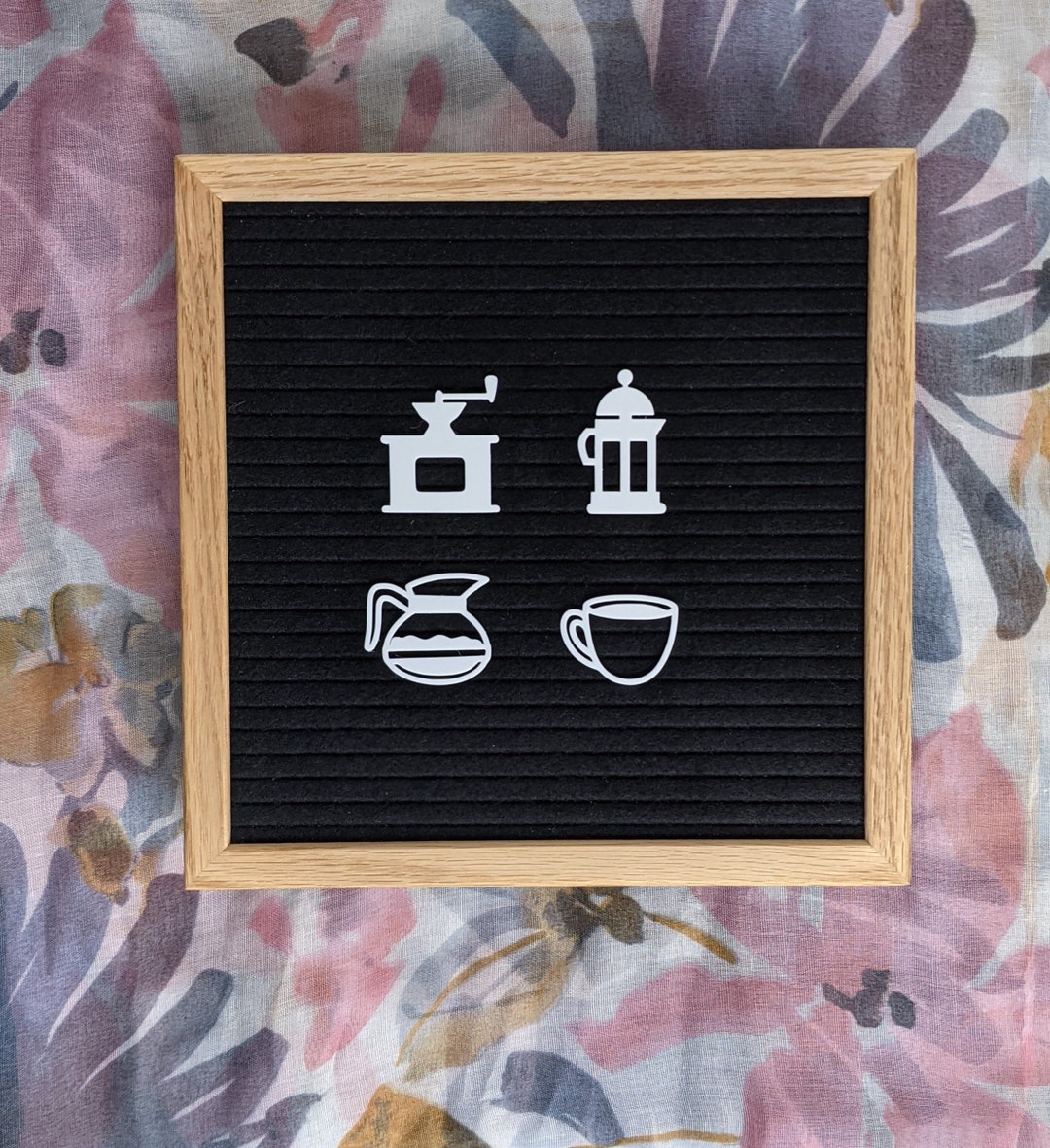 Coffee Letter Board Icon / Coffee Grinder / Coffee Cup / Coffee Pot ...