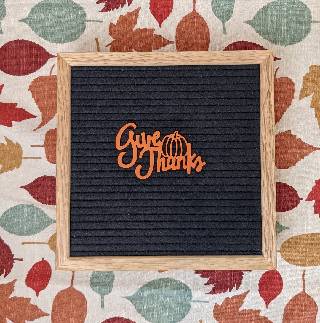 Fall Give Thanks Saying Letter Board Icon - Happy Thanksgiving - Autumn ...