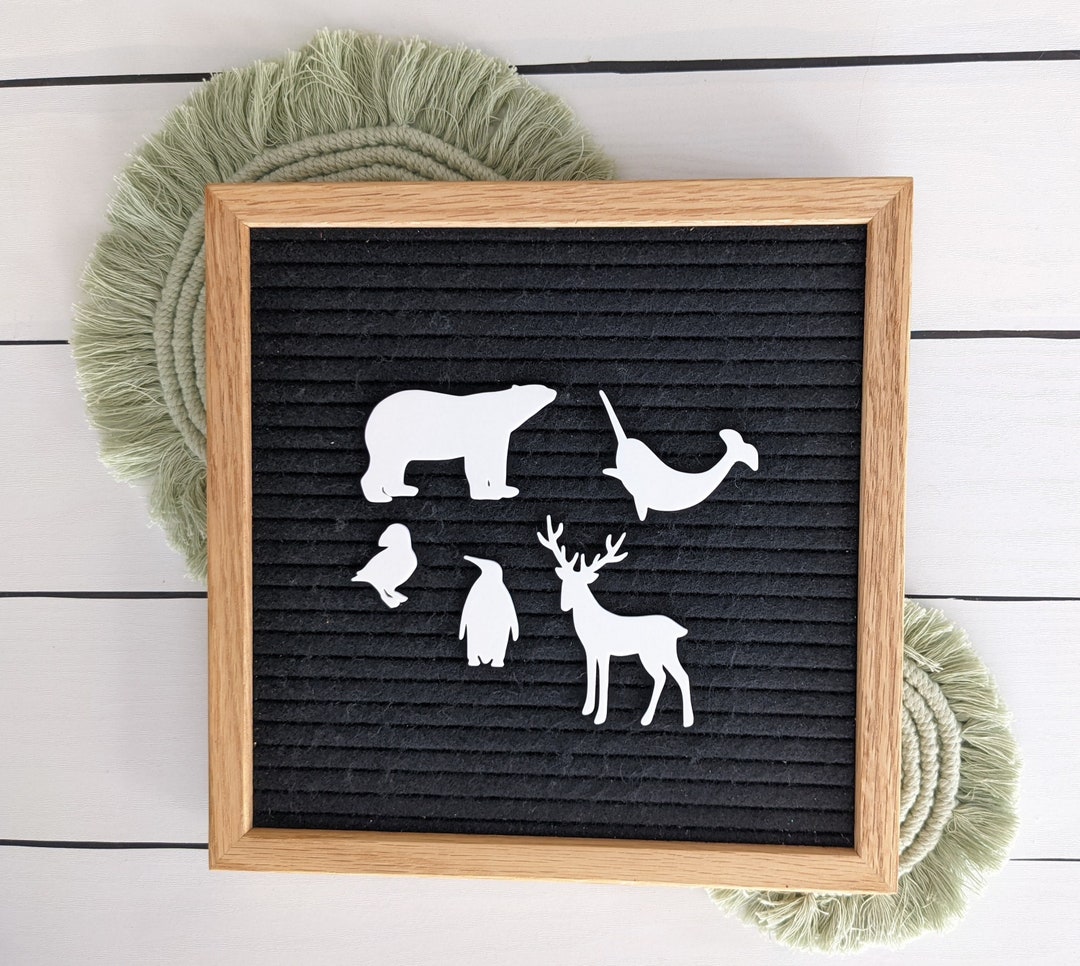 Arctic Animals Letter Board Icons - Kids Birthday Party Felt Board ...