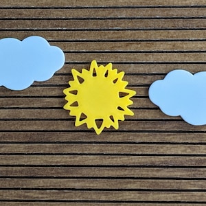 Sun and Clouds Letter Board Icons - Weather Felt Board Accessory ...