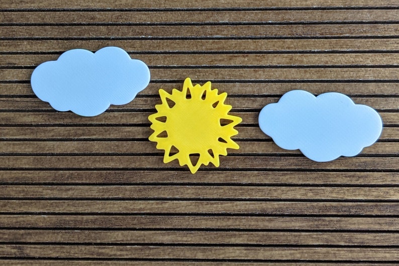 Sun and Clouds Letter Board Icons - Weather Felt Board Accessory ...