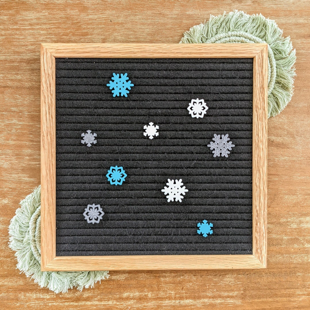 Snowflake Letter Board Icons - Winter Snowfall - Merry Christmas ...