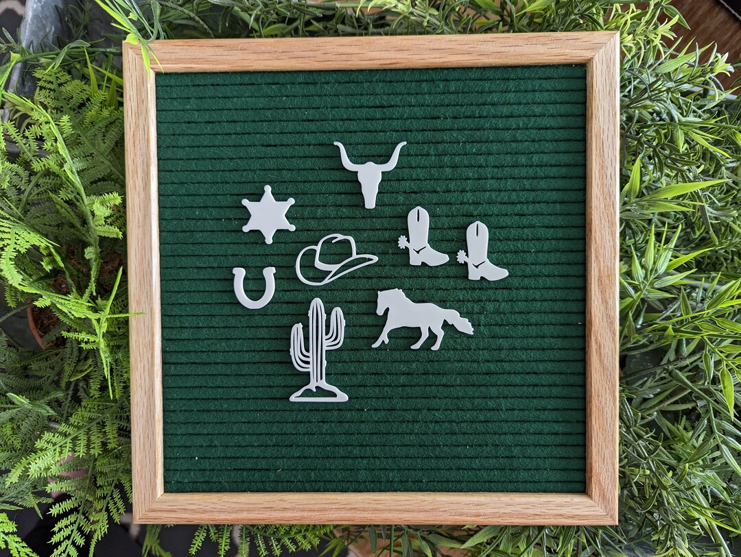 Western Letter Board Icons - Ranch Felt Board Accessory - Cowboy Boots ...