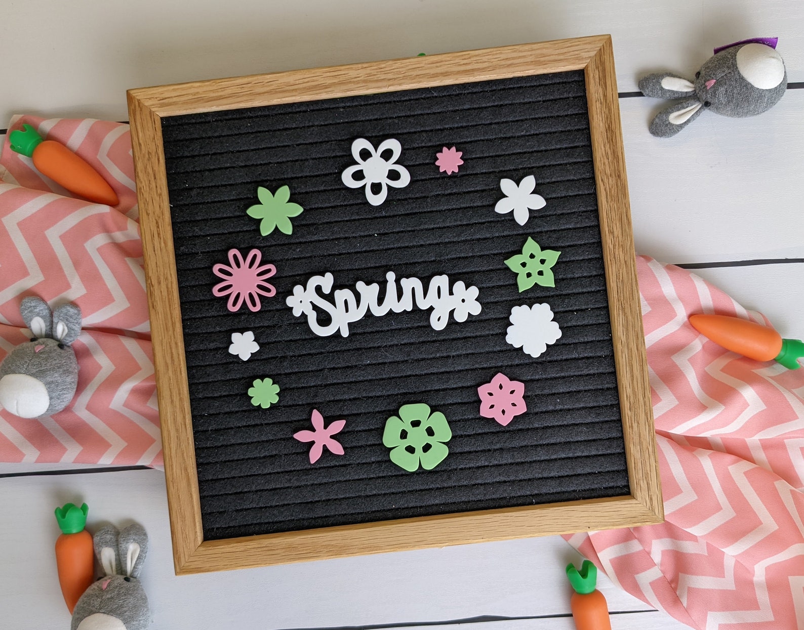 Spring Flowers Letter Board Icons - Happy Easter - Blooming Wild Flower ...