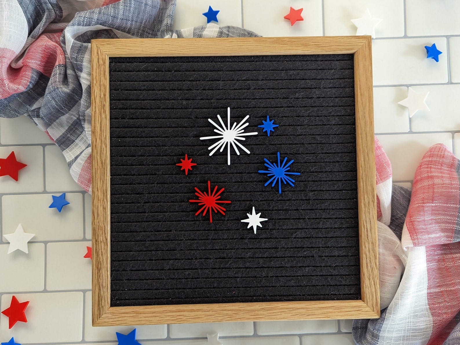 Fourth of July Fireworks Letter Board Icons - Red, White & Blue ...