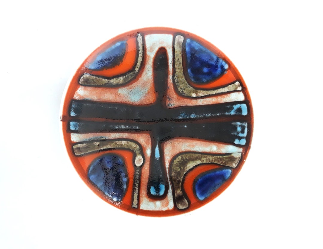 Vintage Poole Pottery Plate, 1960s Delphis Range, Signed Carole Holden ...