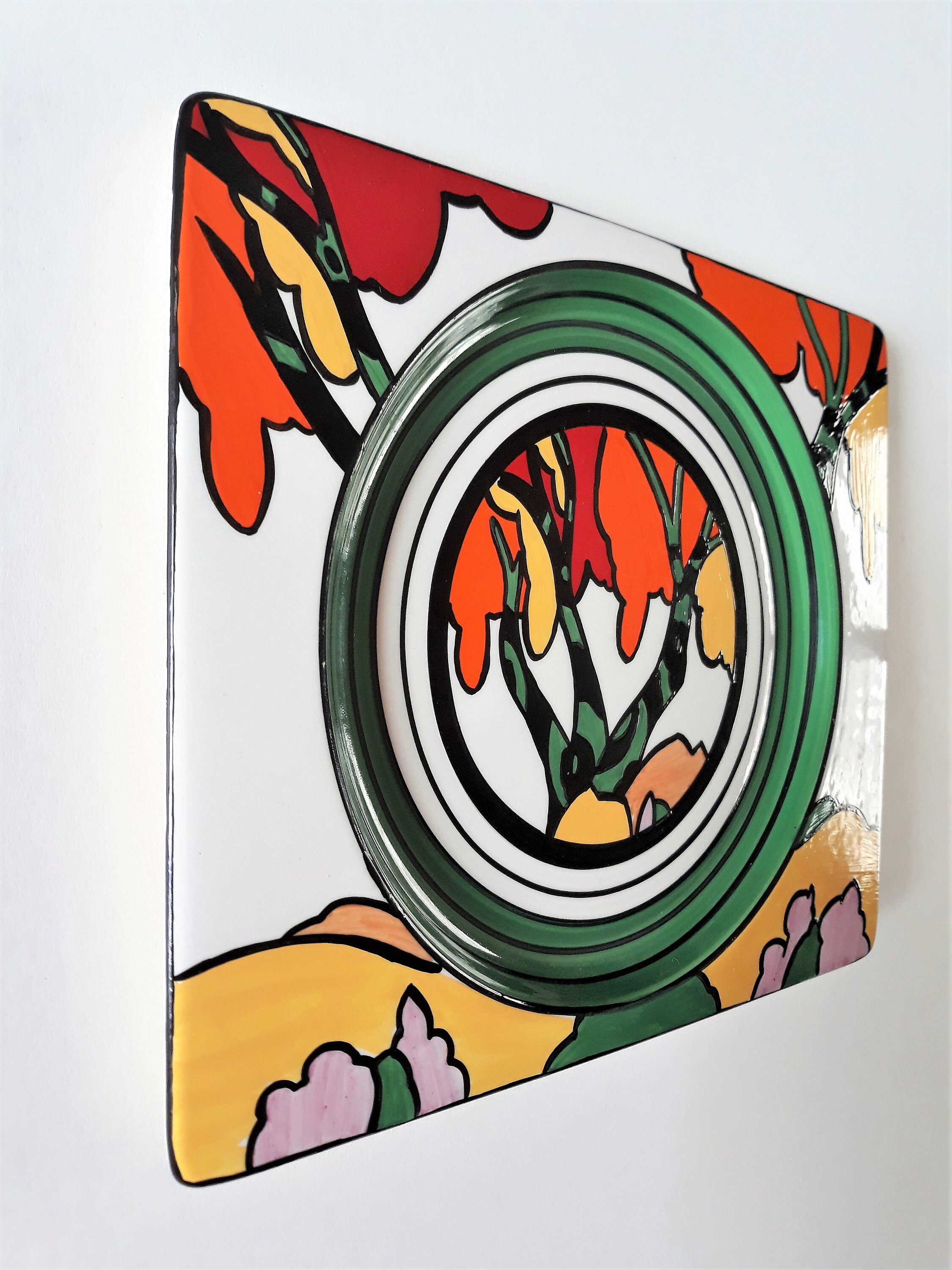 Clarice Cliff Wedgwood Plate, Honolulu Biarritz, Art Deco Style, 2000 ... Clarice Cliff Wedgwood Plate, Honolulu Biarritz, Art Deco Style, 2000 ...