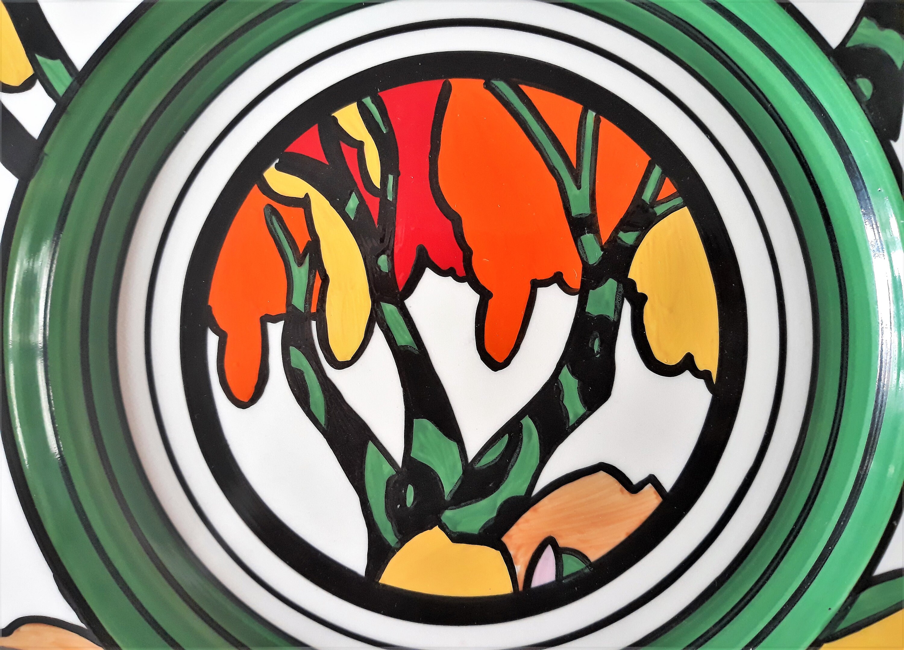 Clarice Cliff Wedgwood Plate, Honolulu Biarritz, Art Deco Style, 2000 ... Clarice Cliff Wedgwood Plate, Honolulu Biarritz, Art Deco Style, 2000 ...