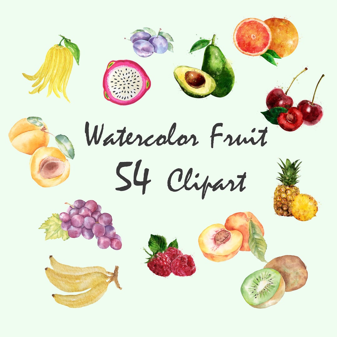 Fruit Watercolor Clipart,watercolor Fruit Clipart,food Clip Art, 300 ...