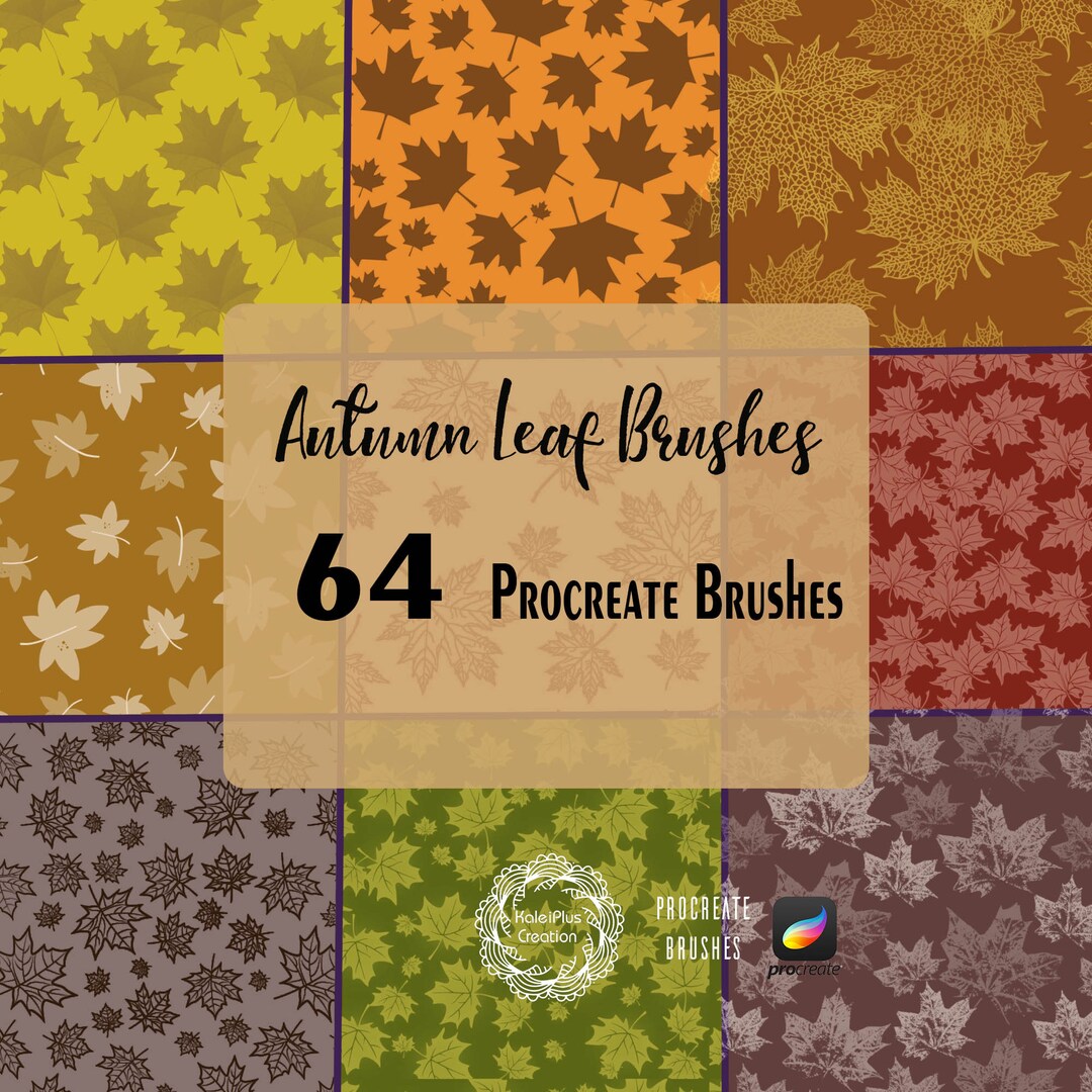 Autumn Leaf Procreate Brushes, Fall Foliage Brushes, Seamless Autumn ...