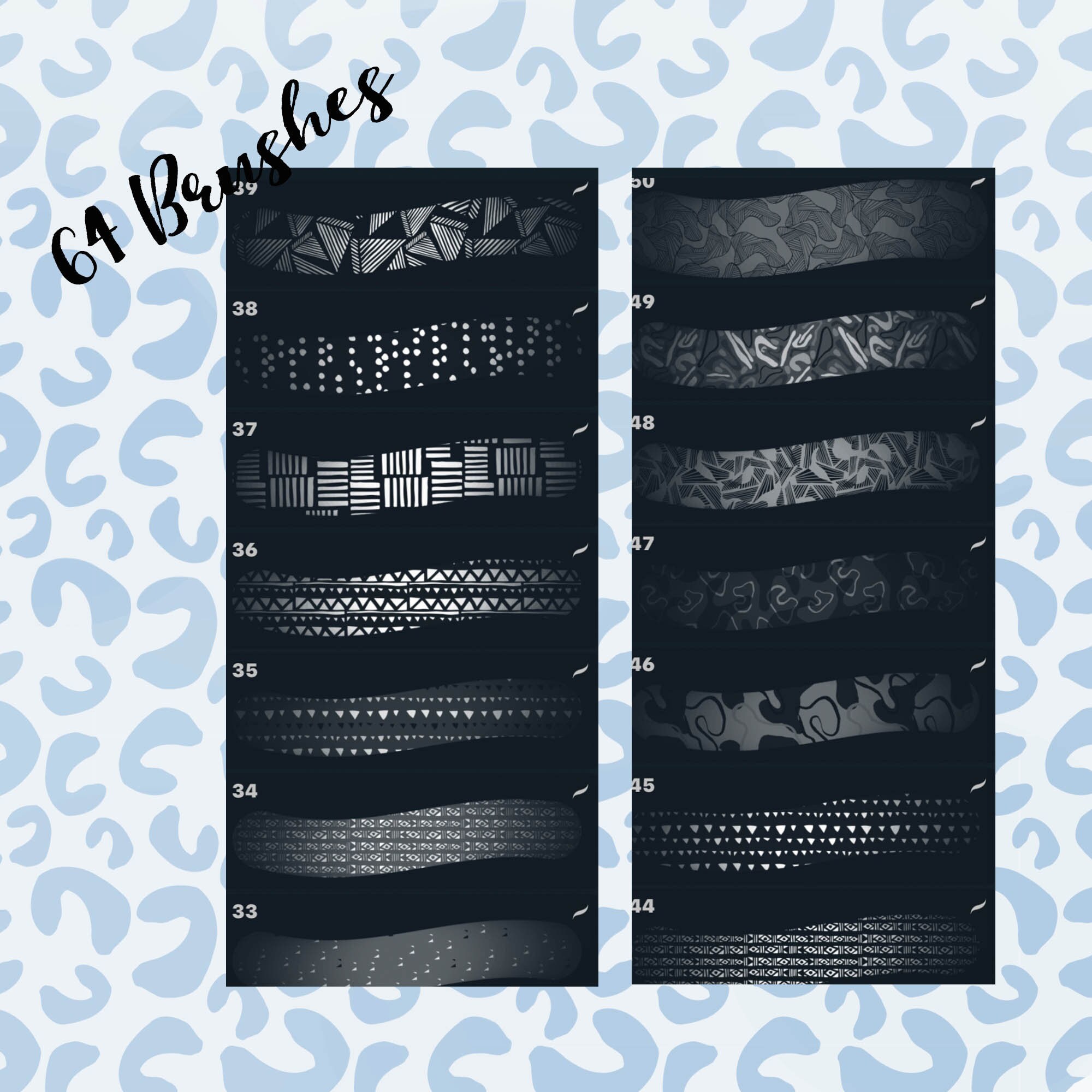 Doodle Linework Procreate Brushes Seamless Graffiti Brushsets Pack