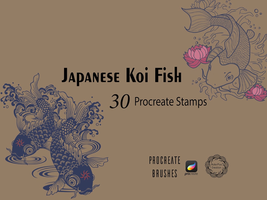 Japanese Koi Fish Procreate Stamps,koi Carp Stamps Procreate, Fish ...